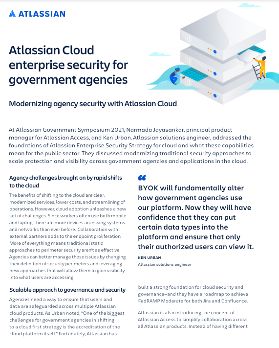 Atlassian Cloud Enterprise Security For Government Agencies